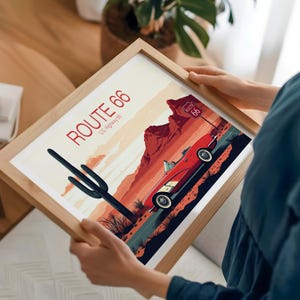 Route 66 Poster, Route 66 United States Wall Art, Main Street of ...