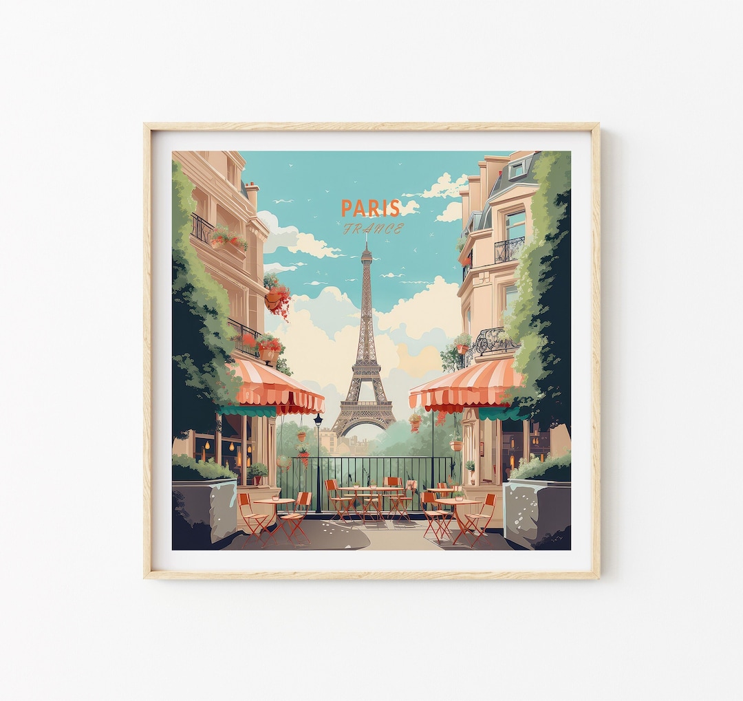 Paris France Travel Poster, Eiffel Tower Wall Art, France Paris Wall ...