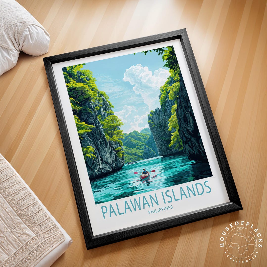 Palawan Islands Philippines Travel Poster, Philippines Wall Art Print ...
