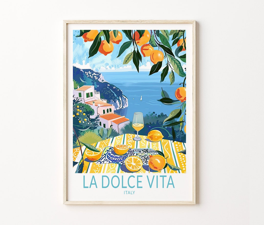 La Dolce Vita Italy Print, Italy Lemons Poster, La Dolce Vita Coast Print, Italy Wall Art Decor ...