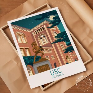 University of Southern California Poster, USC Los Angeles City Wall Art ...
