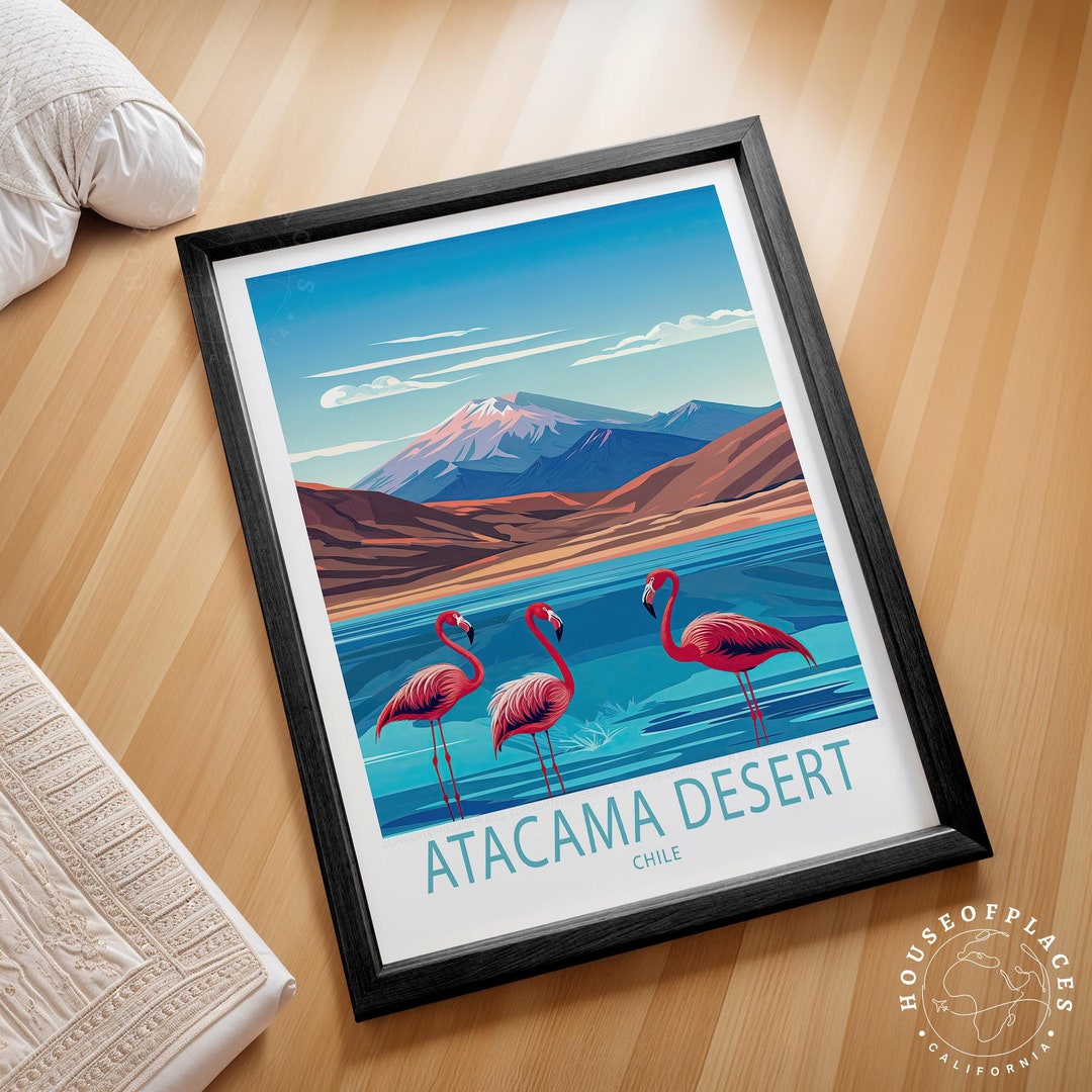 Chile Atacama Desert Travel Poster, South America Wall Art, Atacama ...
