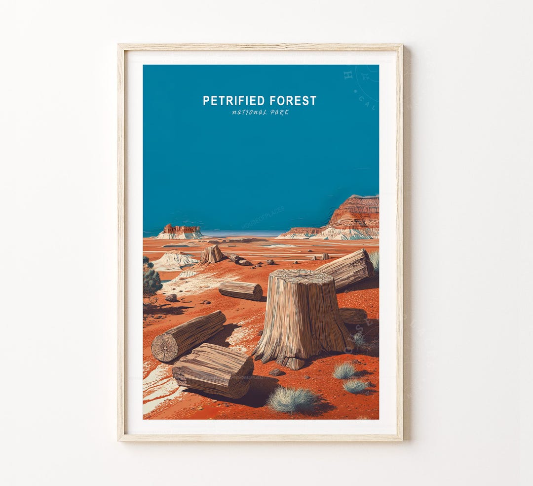 Petrified Forest Travel Poster, National Park Travel Wall Art ...