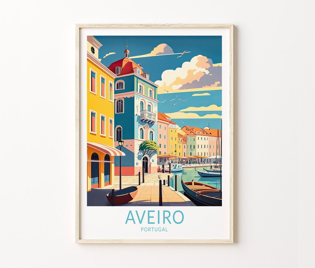 Aveiro City Portugal Travel Poster, Aveiro Travel Poster Print, Aveiro Wall Art, Aveiro City ...