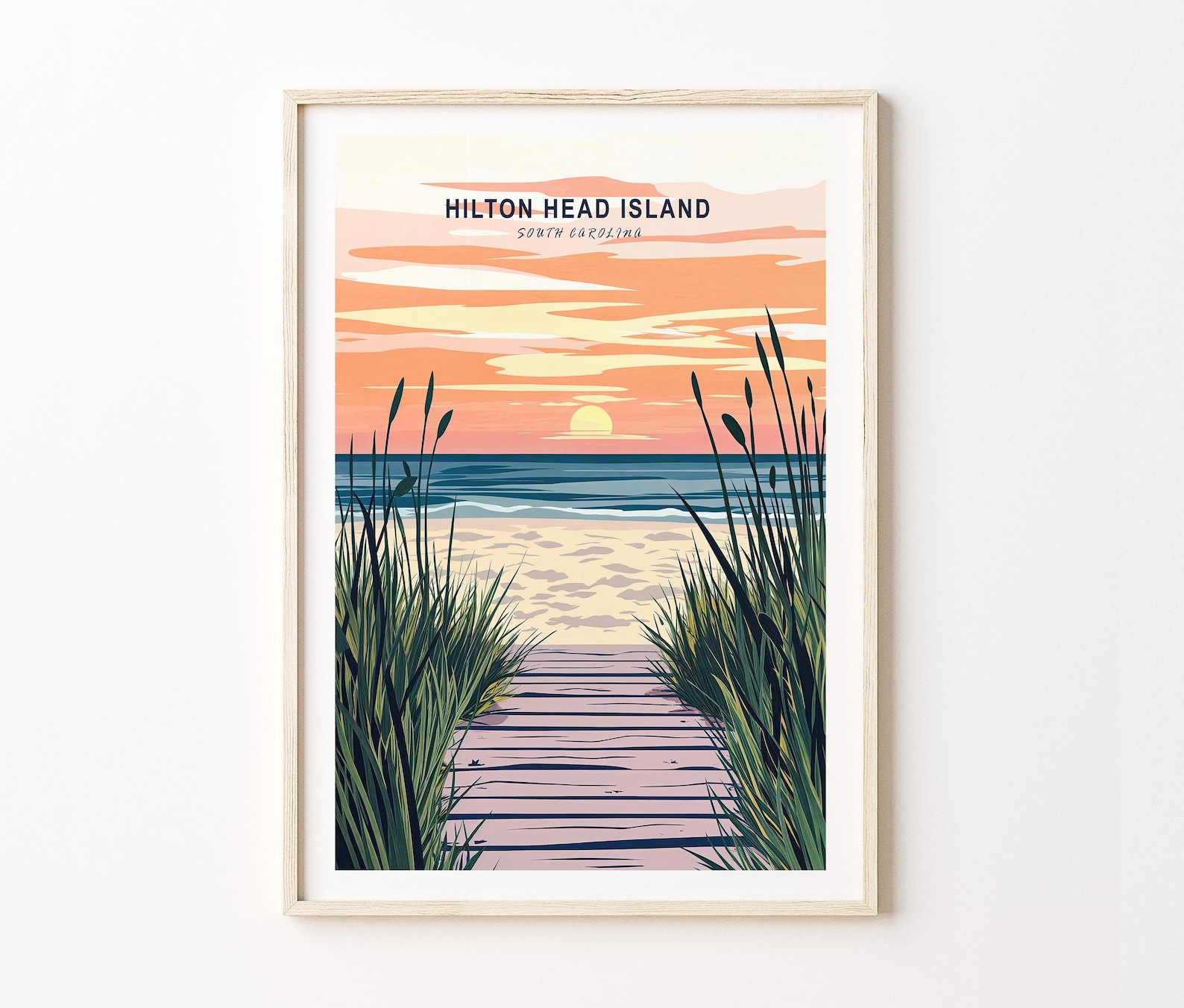 Hilton Head Island Custom Travel Poster, South Carolina Wall Art ...