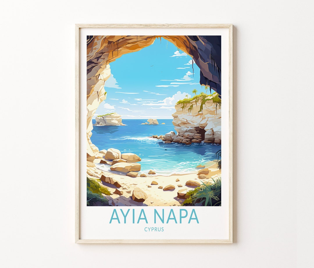 Ayia Napa Cyprus Travel Print, Ayia Napa Cyprus Travel Art Poster, Home ...