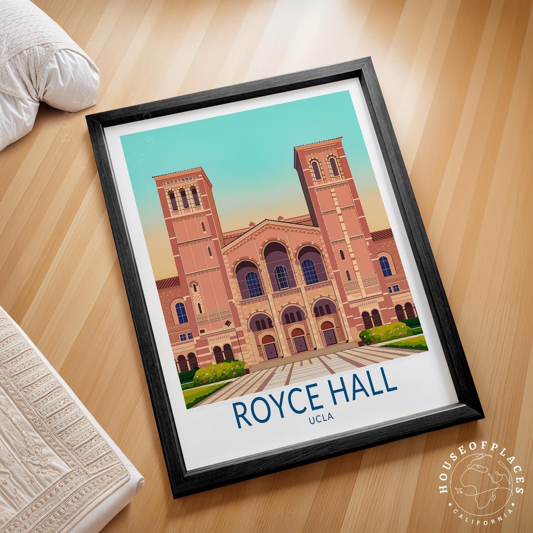Royce Hall Wall Art Poster, Los Angeles University Wall Art, Home Decor ...