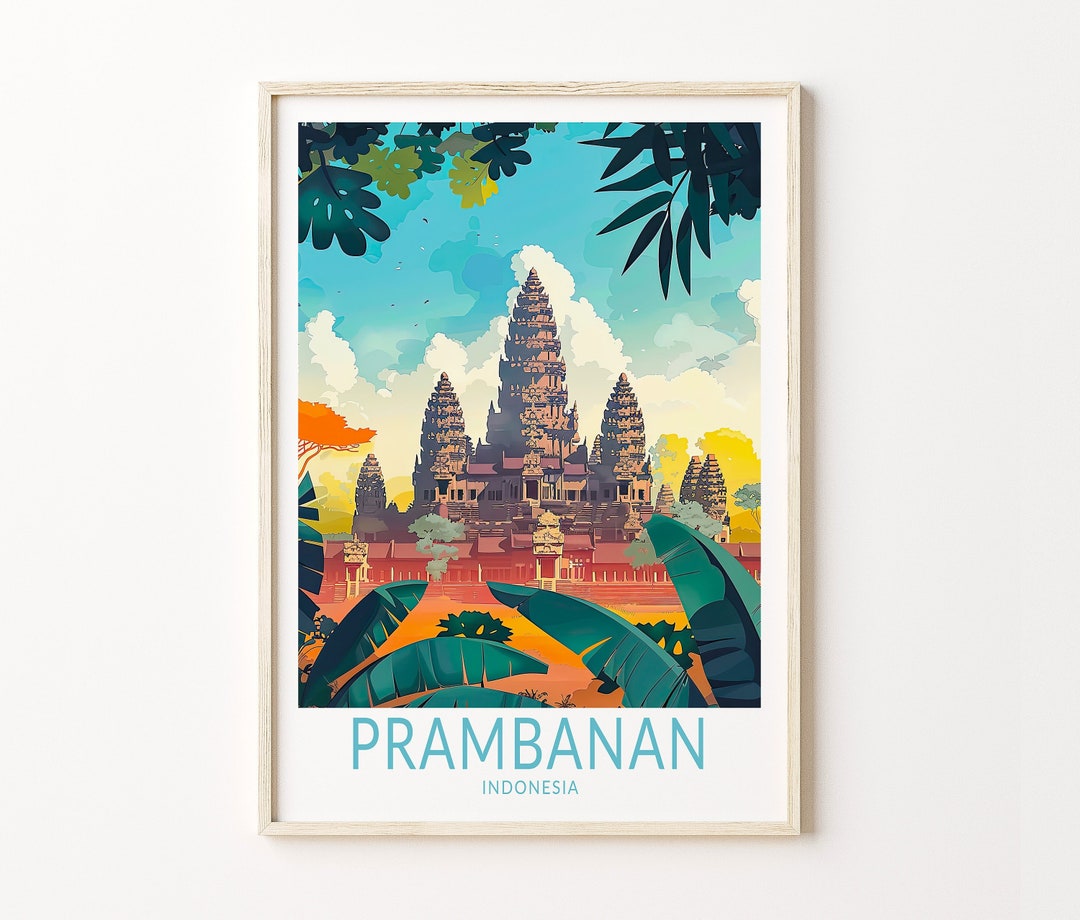 Prambanan Temple Poster, Indonesia Prambanan Wall Decor, Indonesia City ...