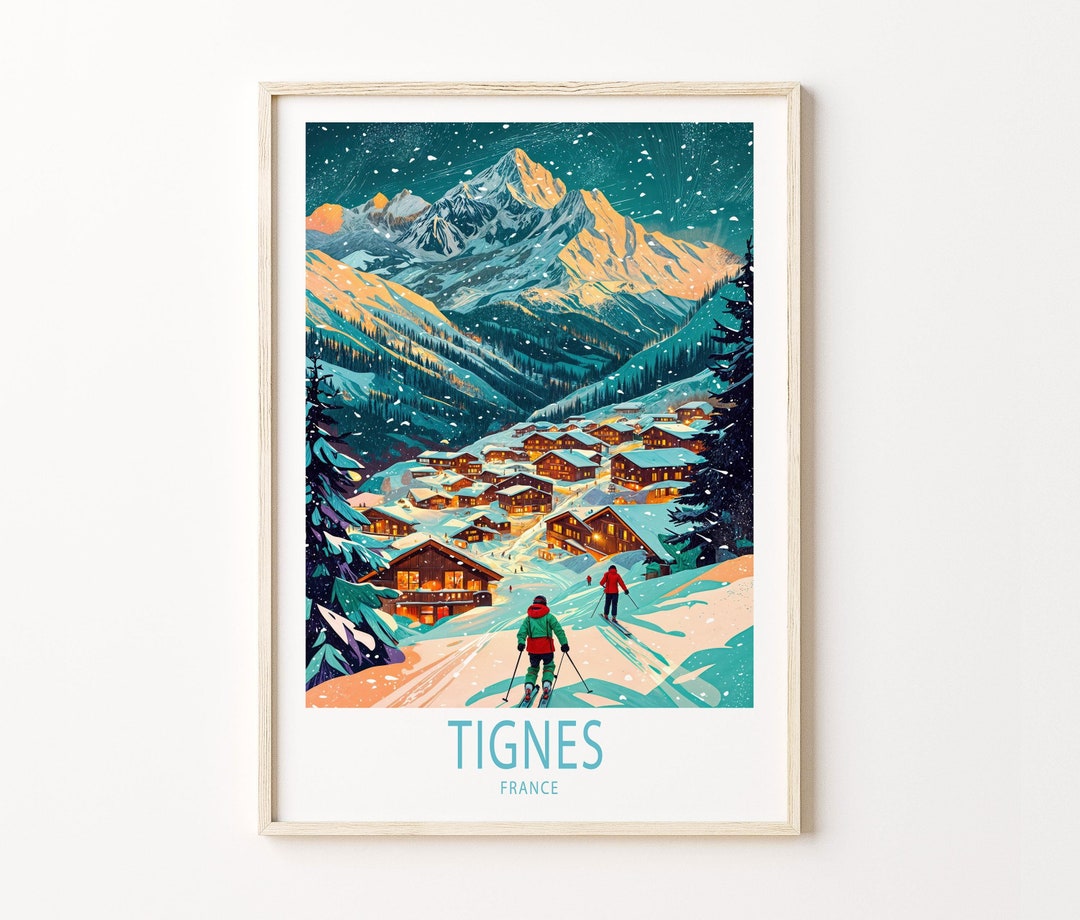 Tignes France Travel Poster, France Wall Art, Tignes Ski Travel Print ...