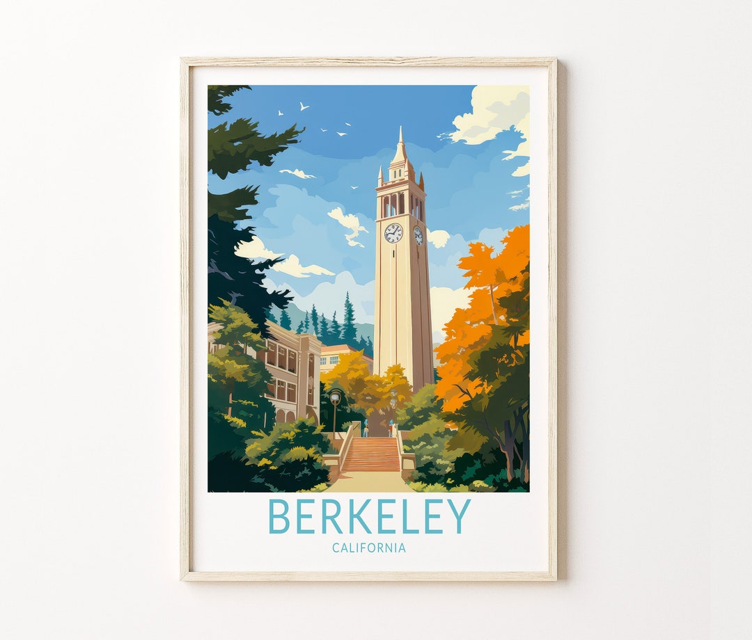 Berkeley University Travel Poster, Berkeley Travel Wall Art, California ...