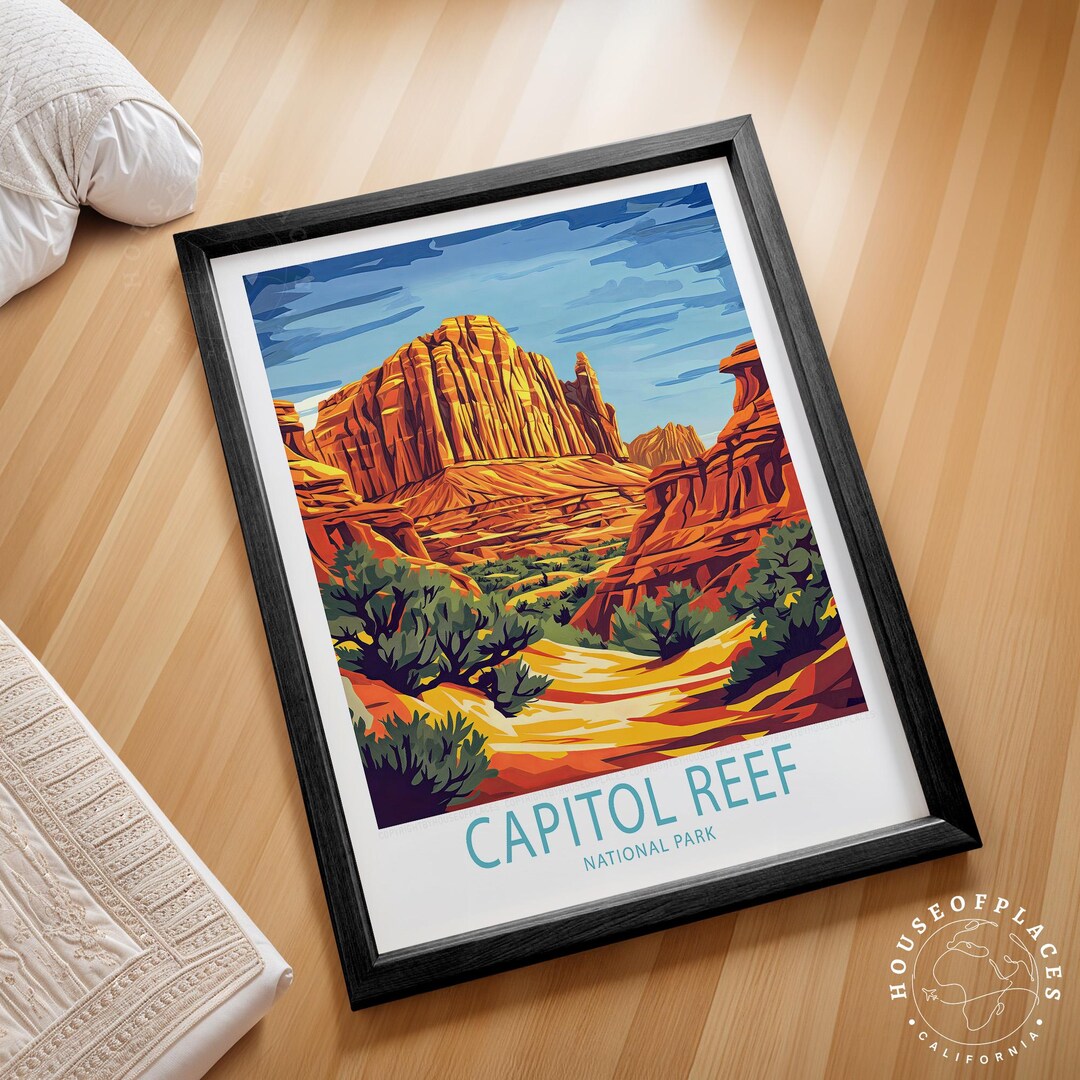 Capitol Reef National Park Travel Poster, National Park Wall Art Print ...