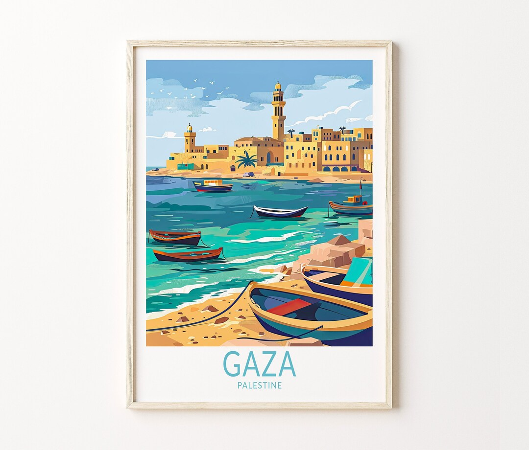 Gaza Poster, Palestinian Gaza Travel Print, Palestinian City Poster ...