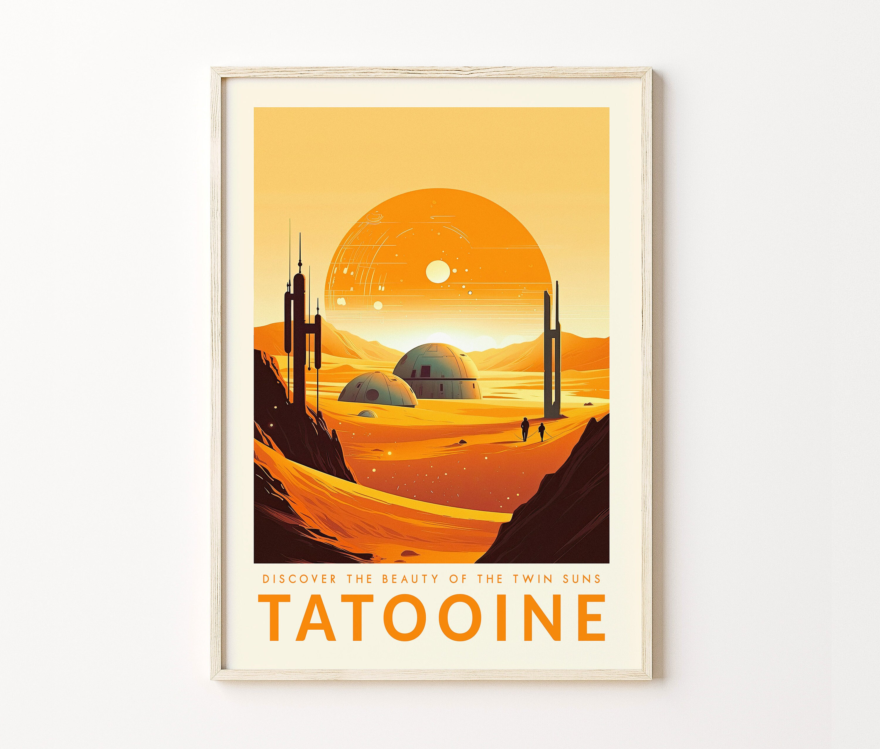 Star Wars Tatooine Travel Poster, Retro Travel Print, Bespin Hoth Endor ...