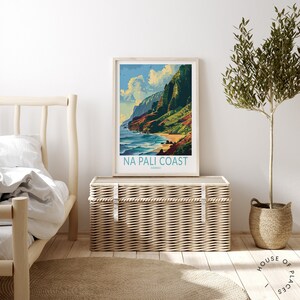 Na Pali Coast Travel Poster, Hawaii Print, Na Pali Coast Hawaii Wall ...