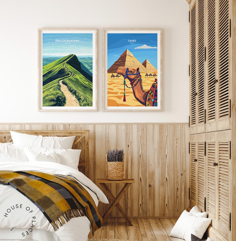 Cairo Egypt Pyramids Poster, North Africa Travel Wall Art, Cairo Egypt ...