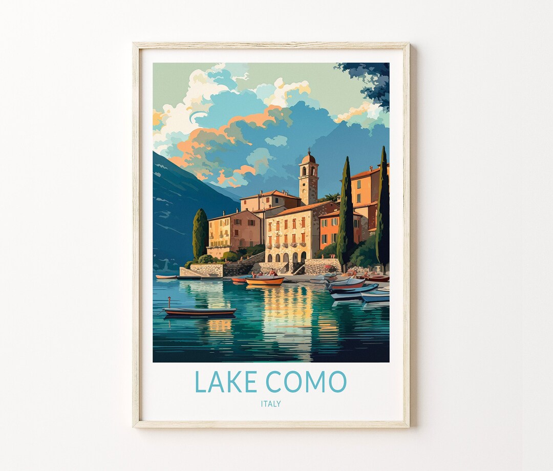Lake Como Italy Print Wall Art, Lake Como Italy Travel Poster, Italy ...