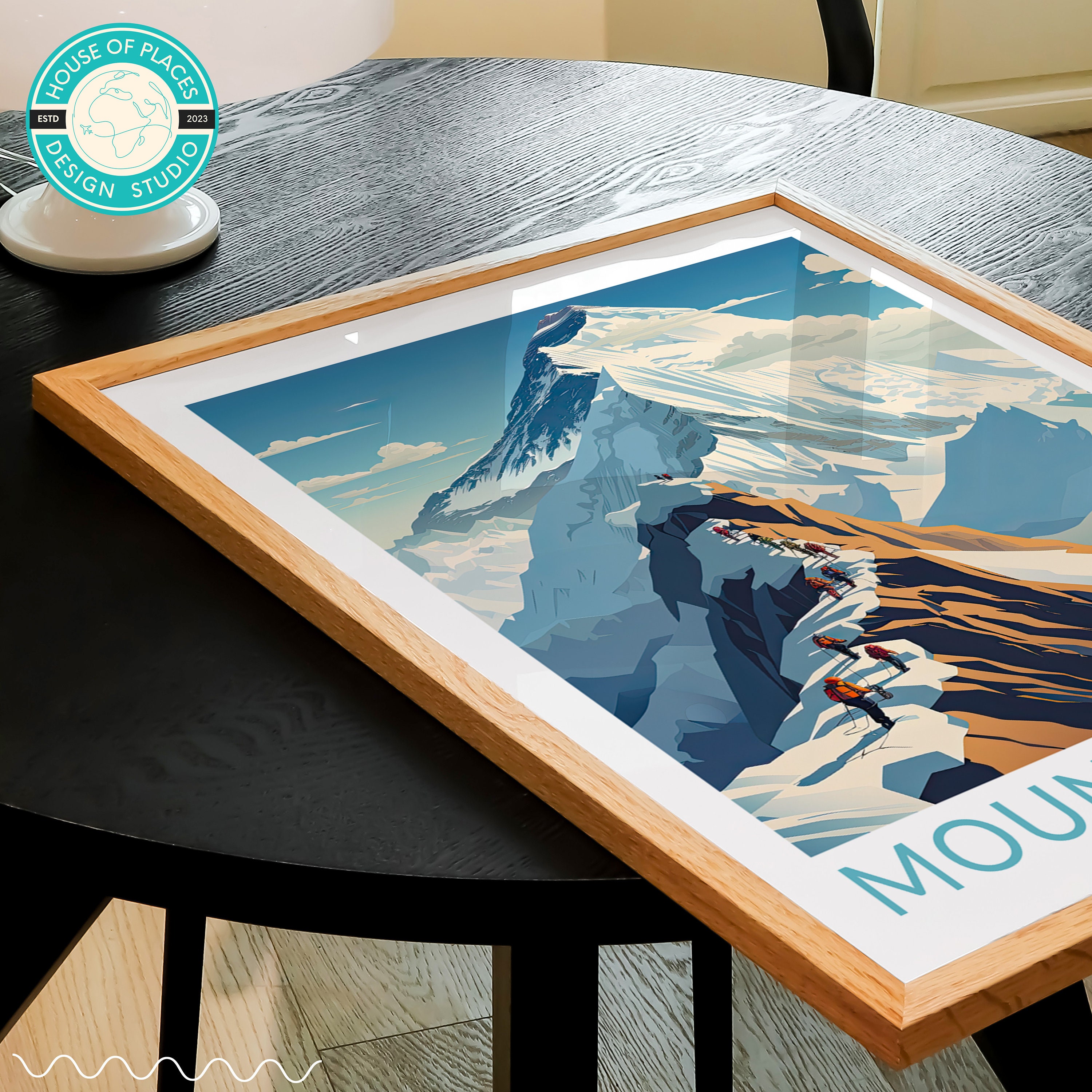 Mount Everest Travel Poster, Everest Mountain Travel Wall Poster Print ...