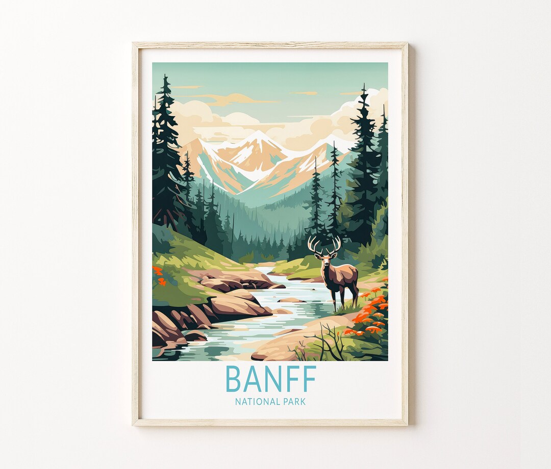 Banff National Park Travel Poster, Banff Canada Poster, Canada National ...