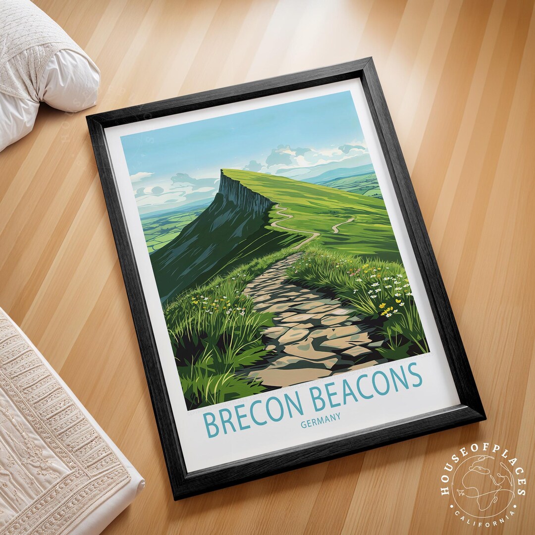 Brecon Beacons National Park Travel Poster, National Park Travel Wall ...