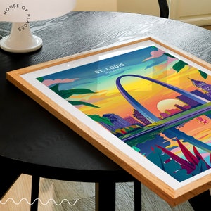 St. Louis Print, Missouri Wall Art, St. Louis Missouri Sunset Poster ...