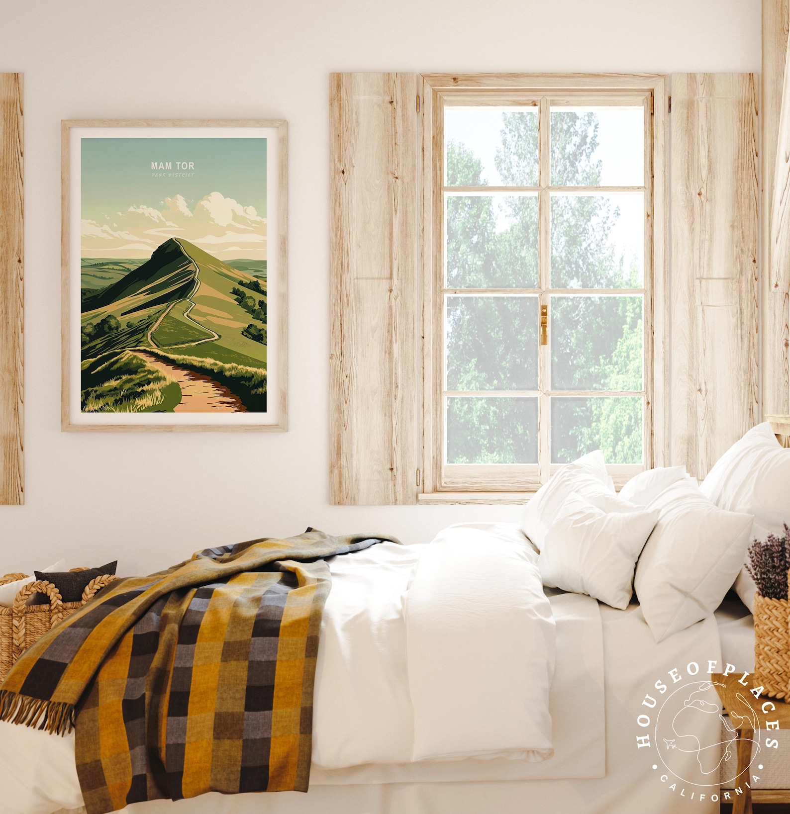 Mam Tor Peak District Travel Poster, Peak District Wall Art Print, Mam ...