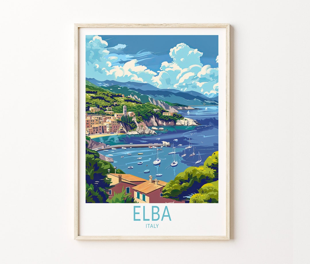 Elba Italy Travel Print, Italy City Wall Decor, Elba Italy Coast Travel ...