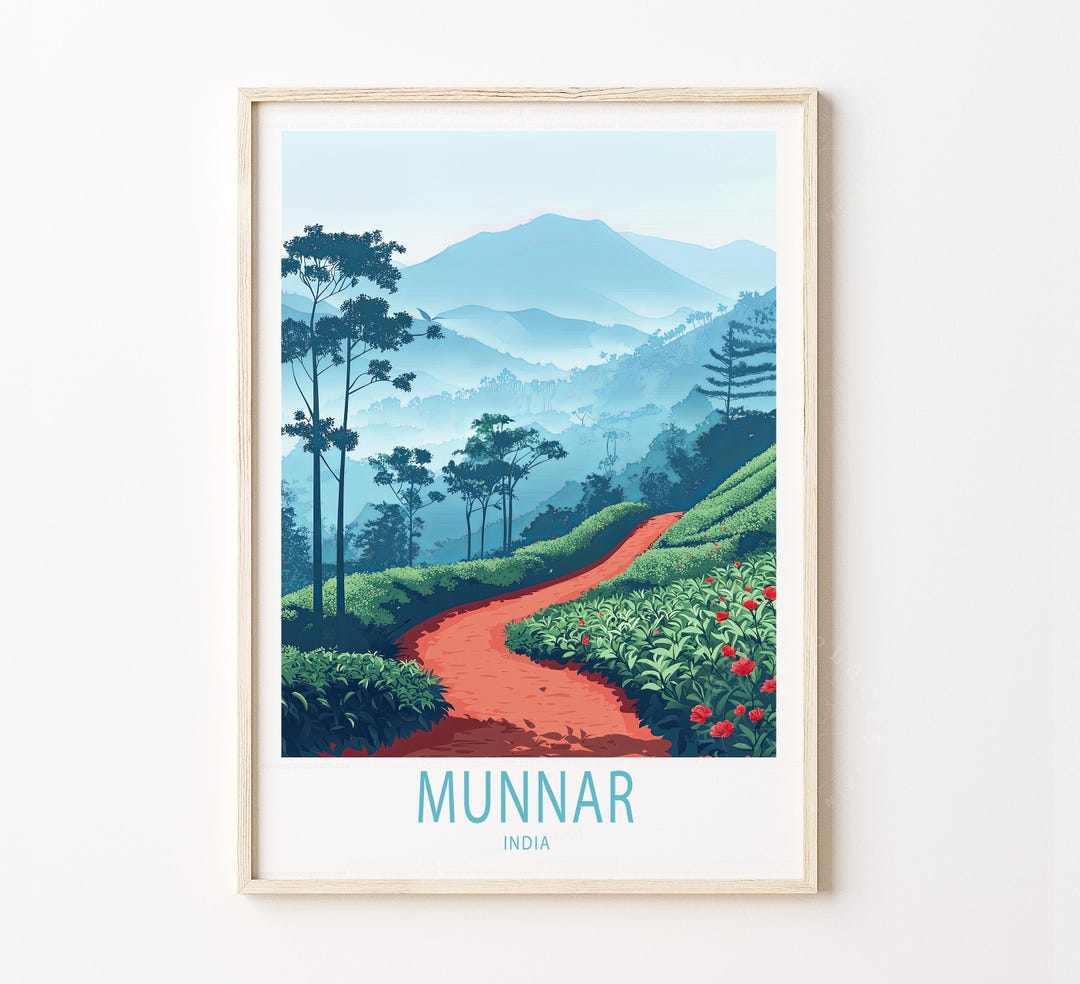 Munnar India Travel Print, India Travel Wall Art, Munnar Travel Poster ...