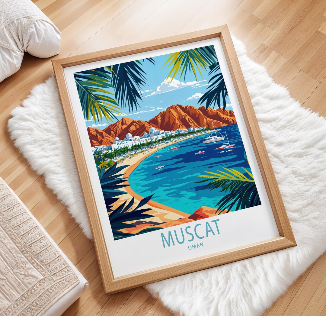 Muscat Oman Travel Poster, Oman Wall Art, Muscat Arabia Print, Home ...