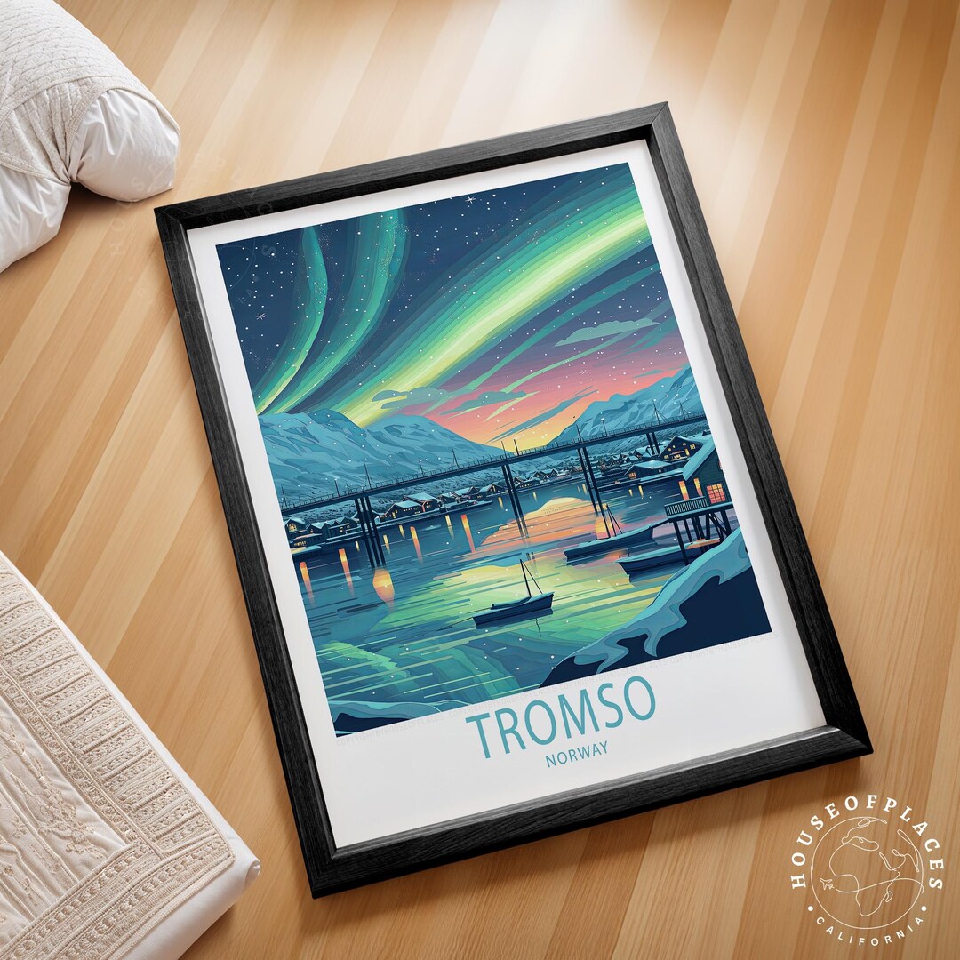 Tromso Norway Travel Print, Tromso Wall Art Print, Norway Travel Poster ...