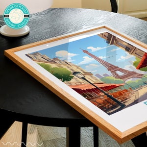 Paris France Travel Poster Wall Art, Eiffel Tower Paris France Travel ...
