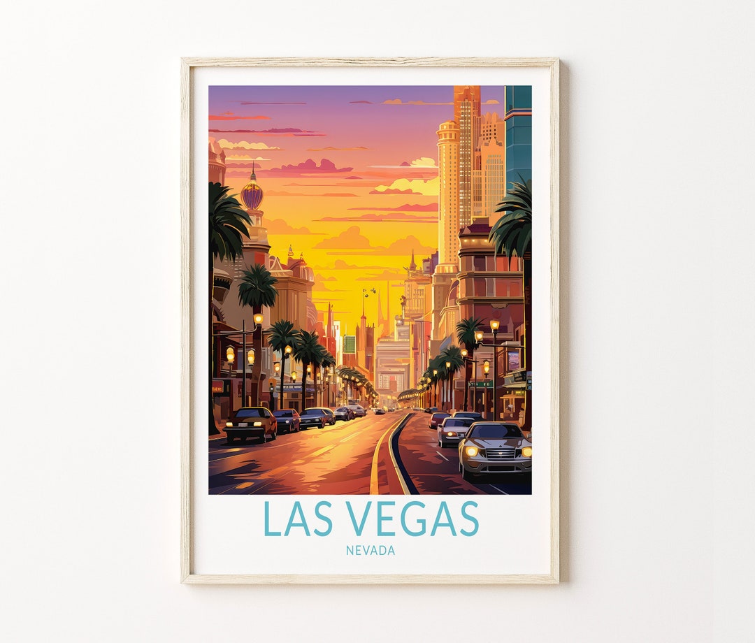 Las Vegas Nevada Poster Wall Art, Las Vegas Nevada Travel Poster, Las ...