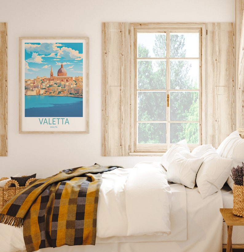 Valletta Malta Travel Print, Valletta Malta Travel Poster Gifts ...