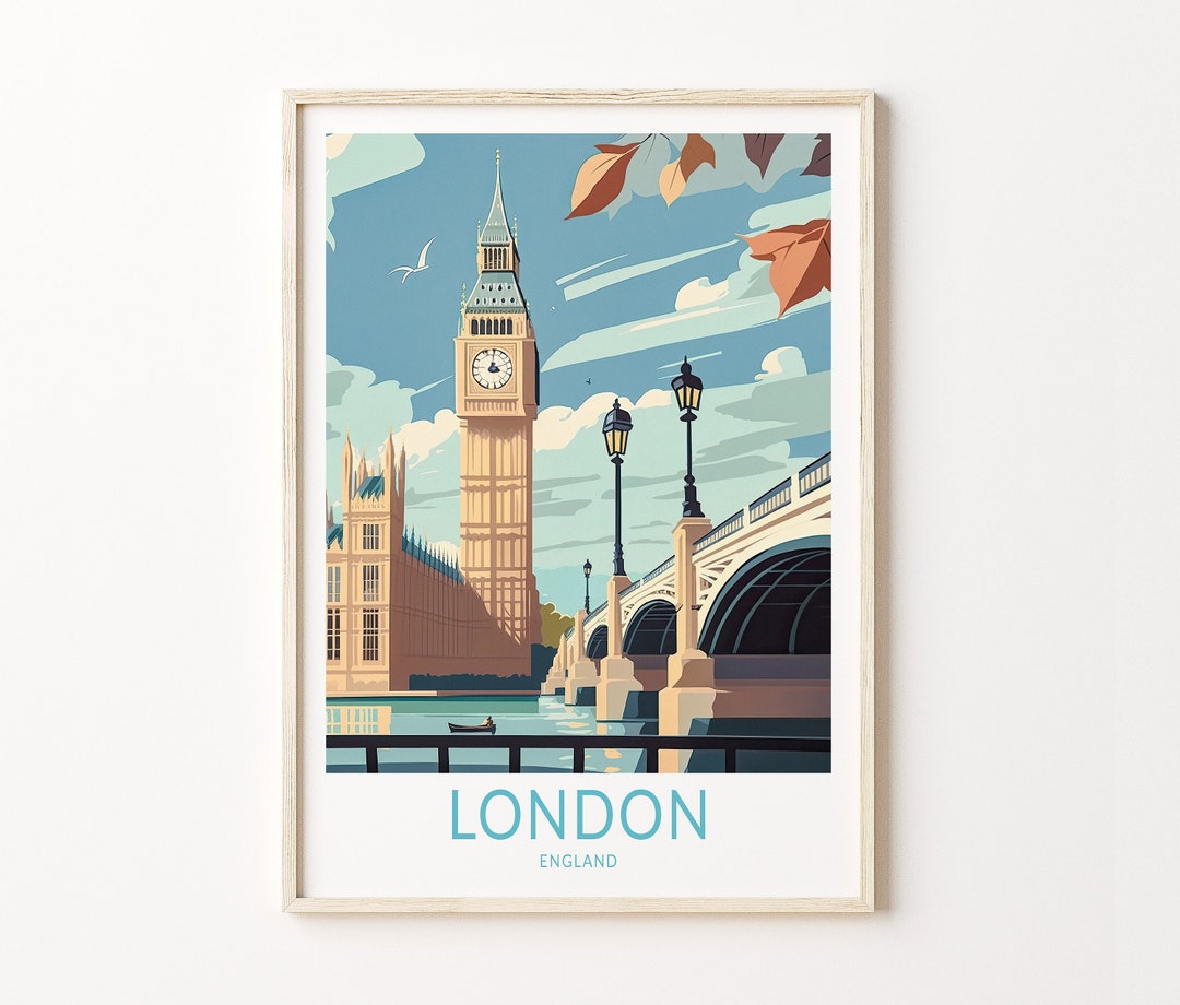 London Big Ben England Travel Print, London Big Ben Bridge Poster Print ...