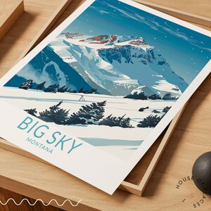 Big Sky Montana Poster, Big Sky Print, Montana Ski Wall Art, Big Sky ...