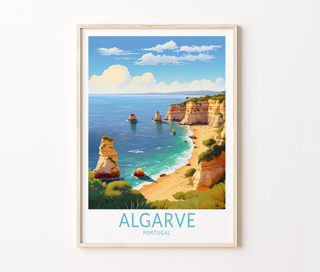 Algarve Portugal Travel Print, Algarve Coast Poster Print, Portugal ...
