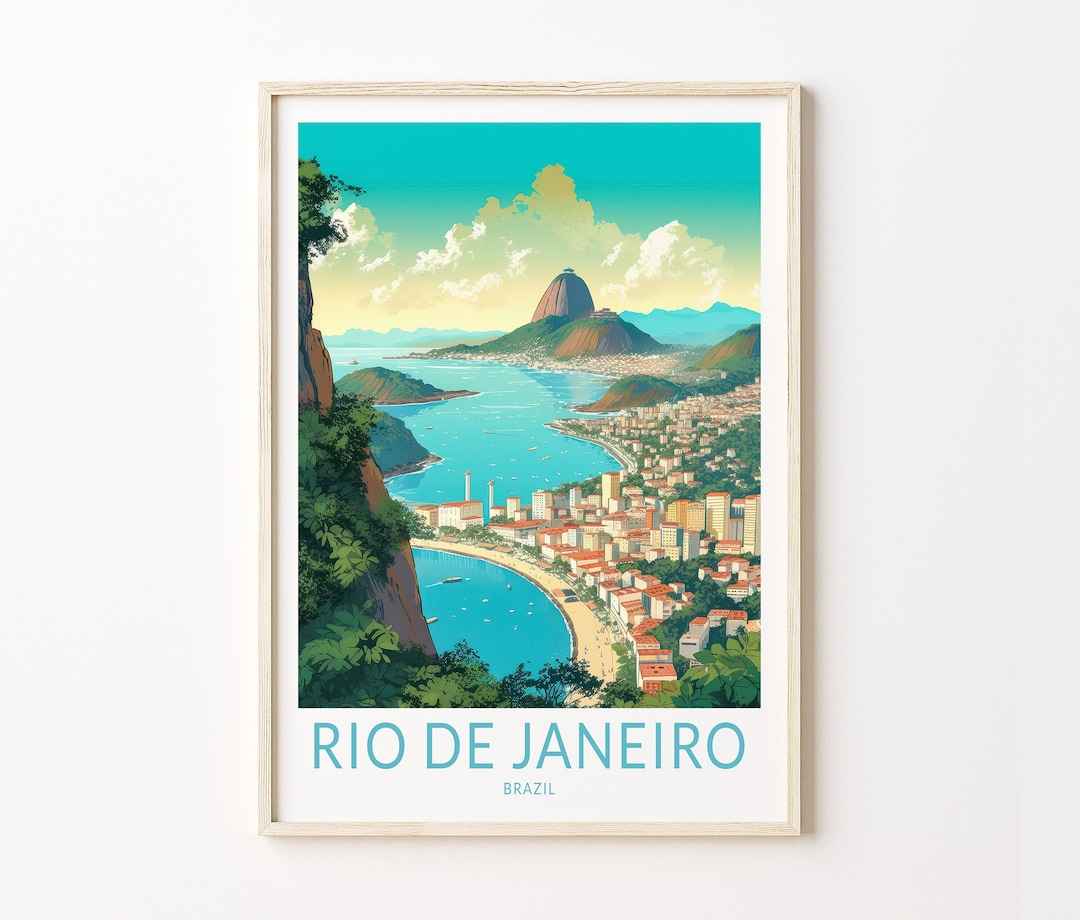 Rio De Janeiro Travel Print, Brazil Rio De Janeiro Travel Art Wall ...
