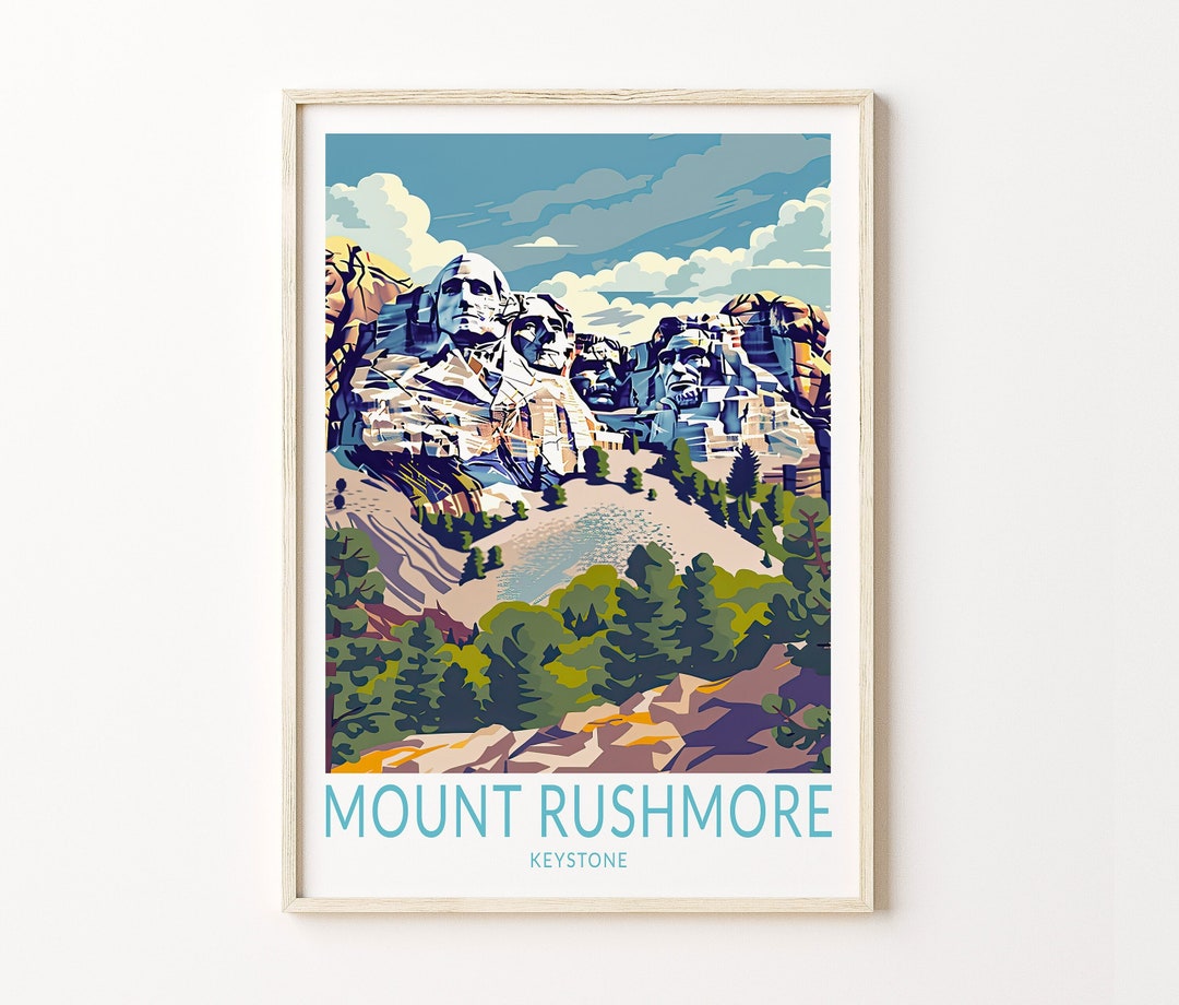 Mount Rushmore Travel Poster, Keystone Travel Wall Art, National ...