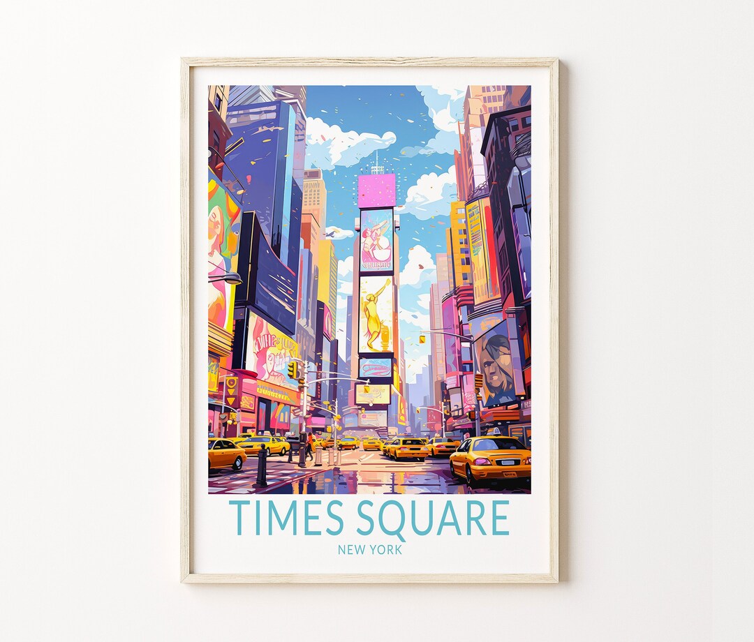 Times Square New York Travel Print, New York City Travel Poster, New ...