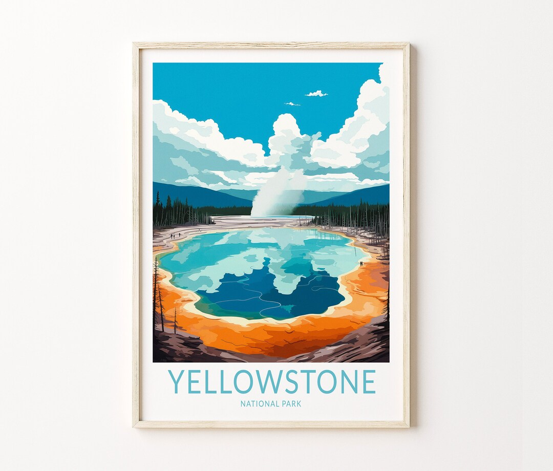 Yellowstone National Parks Travel Print, Yellowstone Poster Print ...