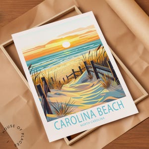 Carolina Beach Poster, Carolina Beach North Carolina Wall Art, North ...