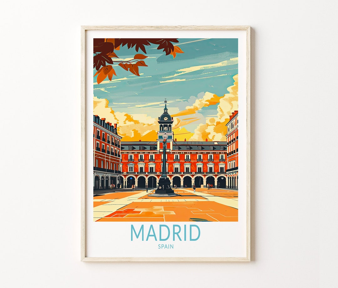 Madrid Travel Poster, Spain Wall Art, Madrid Spain City Print, Wall ...