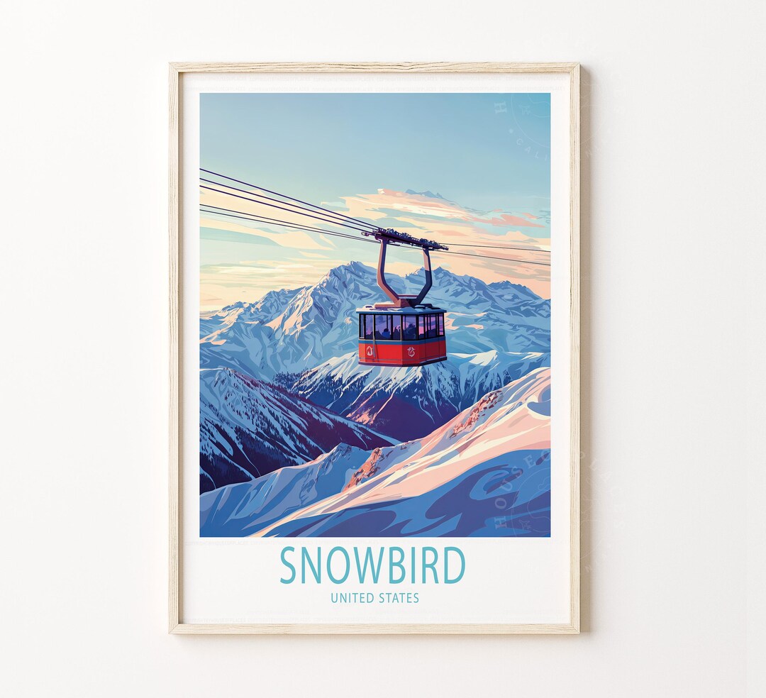 Snowbird United States Travel Wall Art, Utah Skiing Poster, Snowbird ...