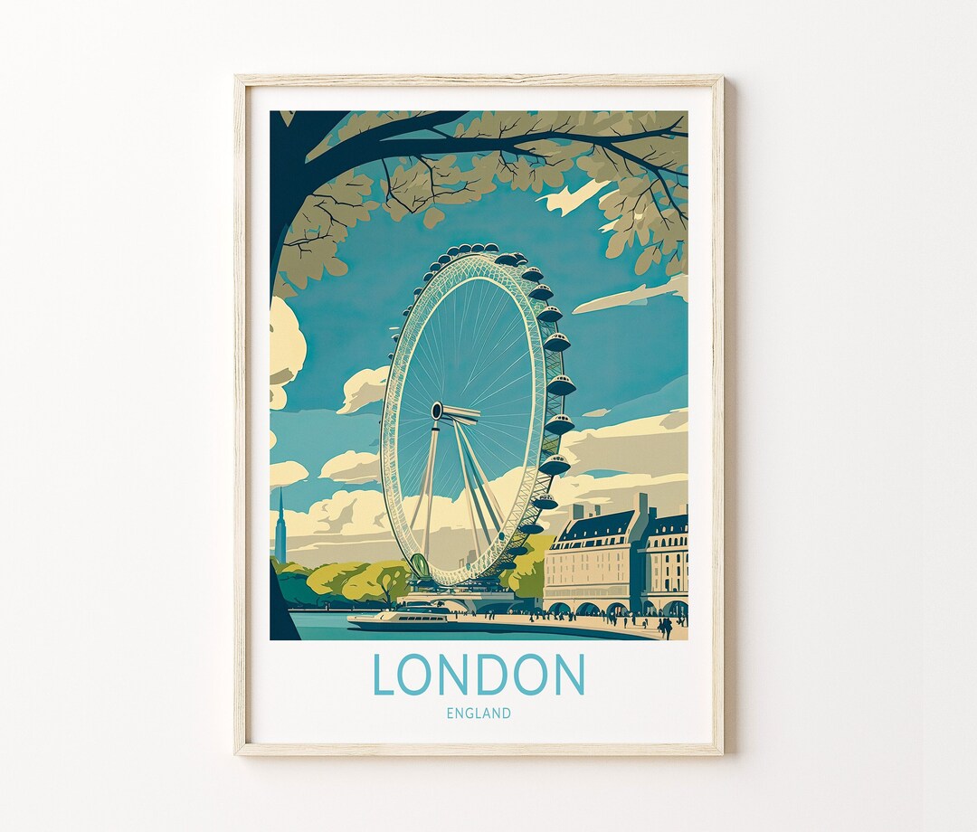London England Travel Print, London Eye Poster Print, London Wall Art ...