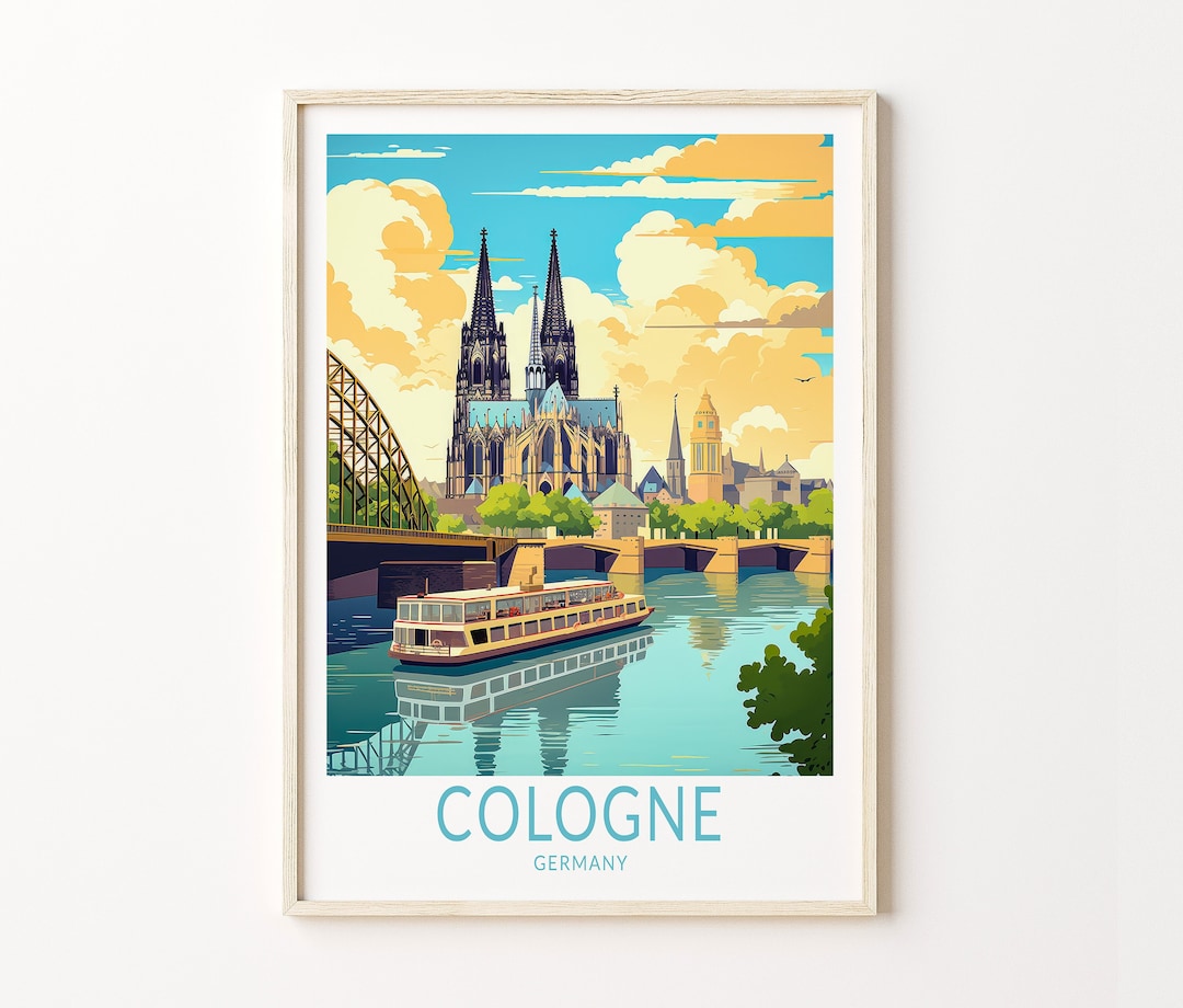 Cologne Travel Poster, Cologne Germany Poster Print, Cologne Custom ...
