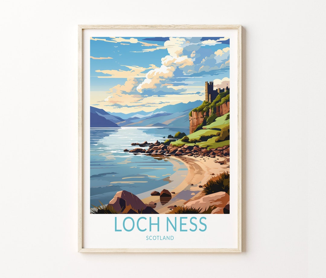 Loch Ness Landscape Travel Poster, Loch Ness Scotland Poster Print ...