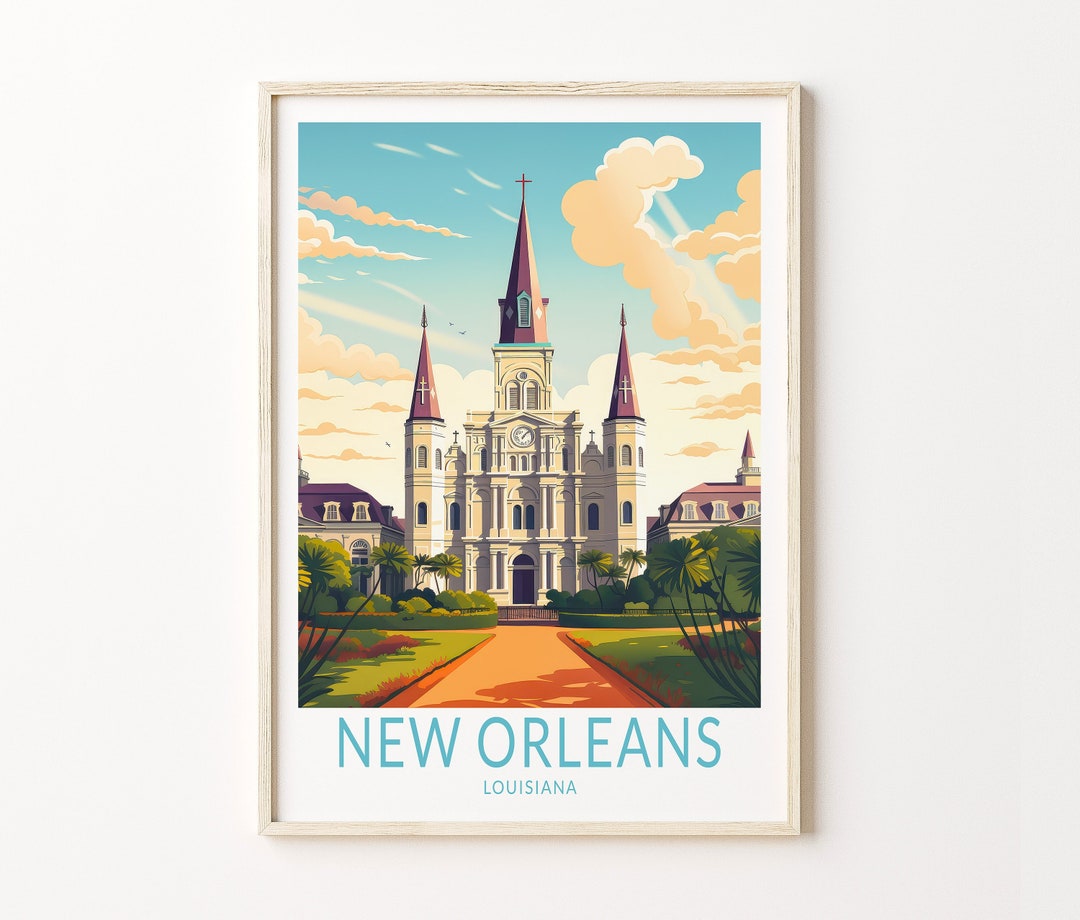 New Orleans Travel Poster, New Orleans Louisiana Print, Custom Travel ...