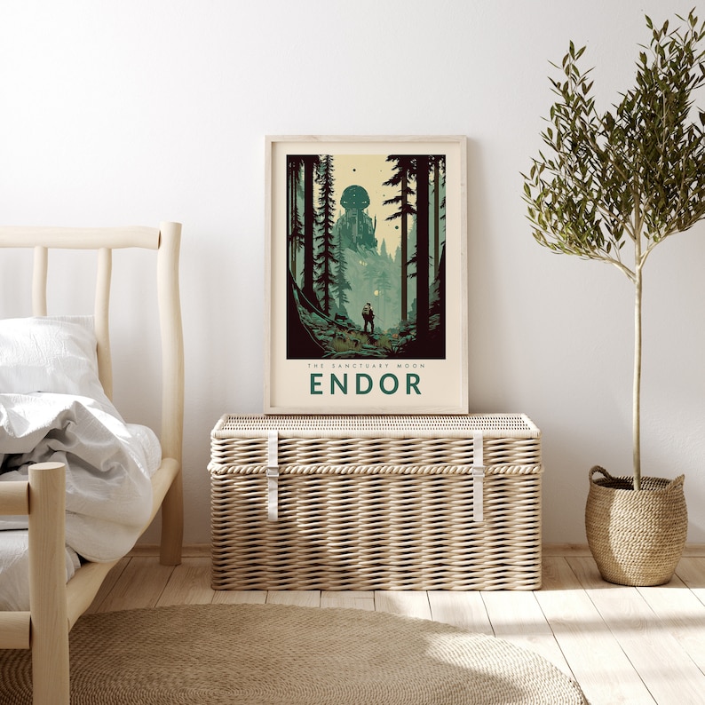 Star Wars Endor Travel Poster, Retro Travel Print, Tatooine, Hoth ...