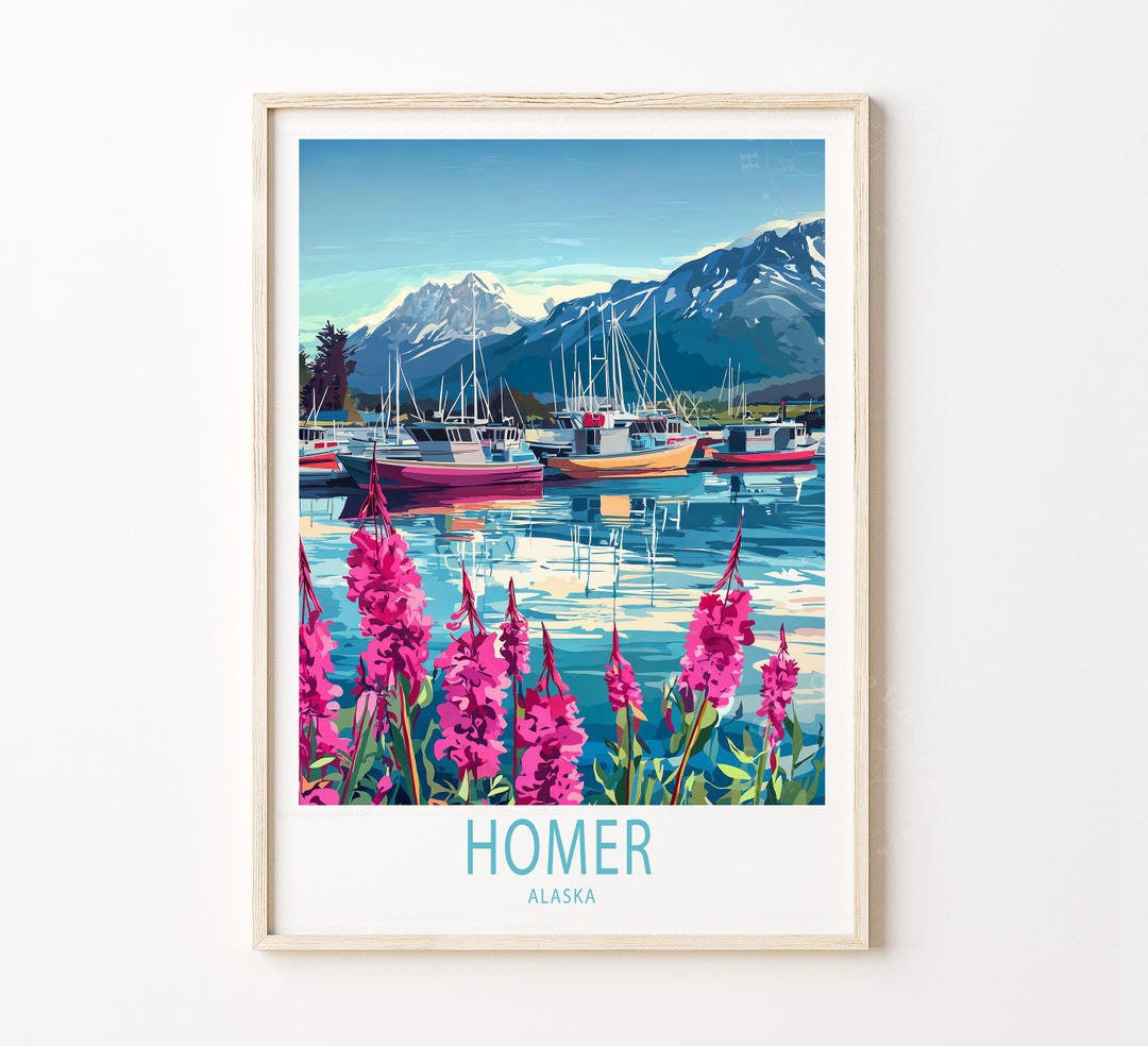 Homer Alaska Travel Wall Art, Alaska Travel Print, Homer Travel Poster ...