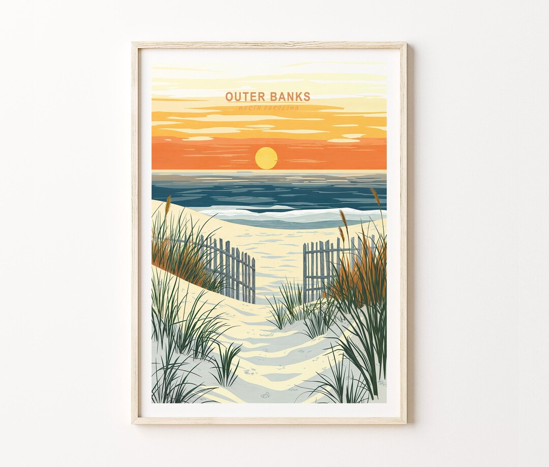 Outer Banks North Carolina Poster, North Carolina Travel Wall Art ...