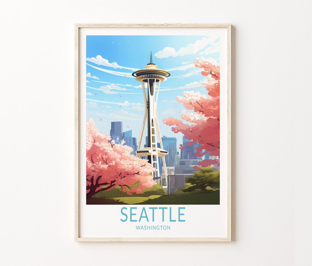 Seattle Travel Print, Seattle Washington Travel Poster Print, Seattle ...